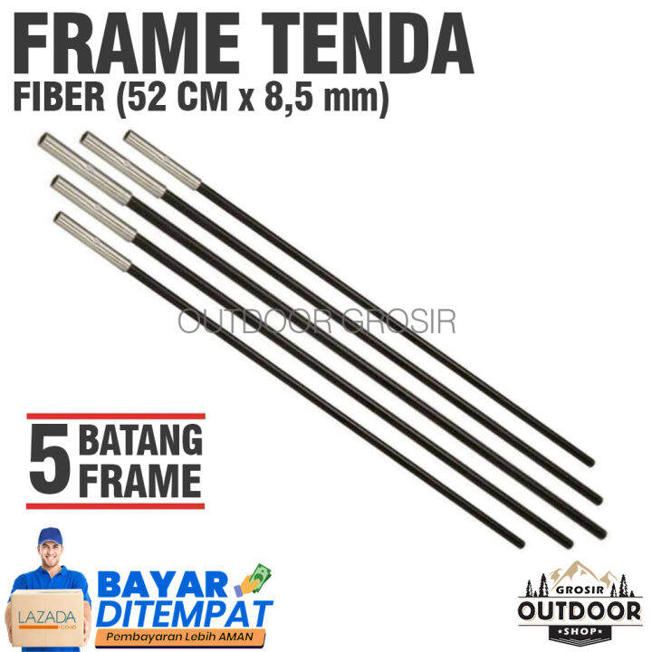 5 BATANG - Frame Tenda Fiber Size 8,5 mm x 52 cm - Frame Fiber - Rangka ...