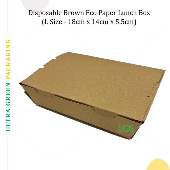 Disposable Brown Eco Paper Lunch Box | Food Box | For Food Take-Away ...