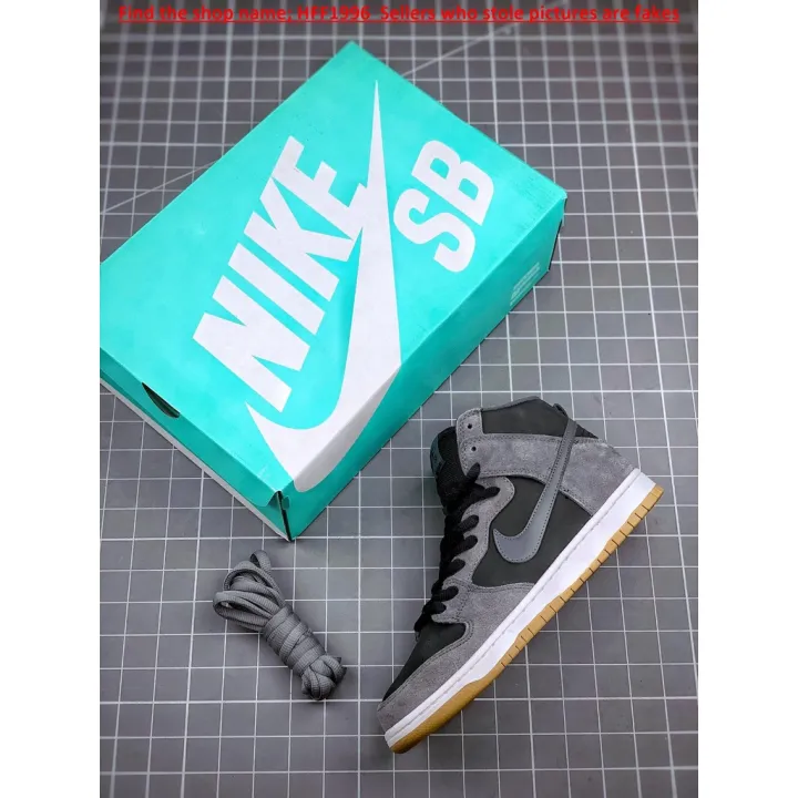 (HY)(HFF1996) Nike SB Dunk High Clay Black White Gray Basketball shoes ...