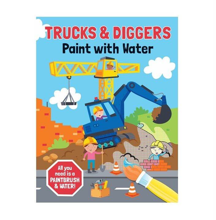Trucks & Diggers Paint With Water Activity Book For Kids | Lazada