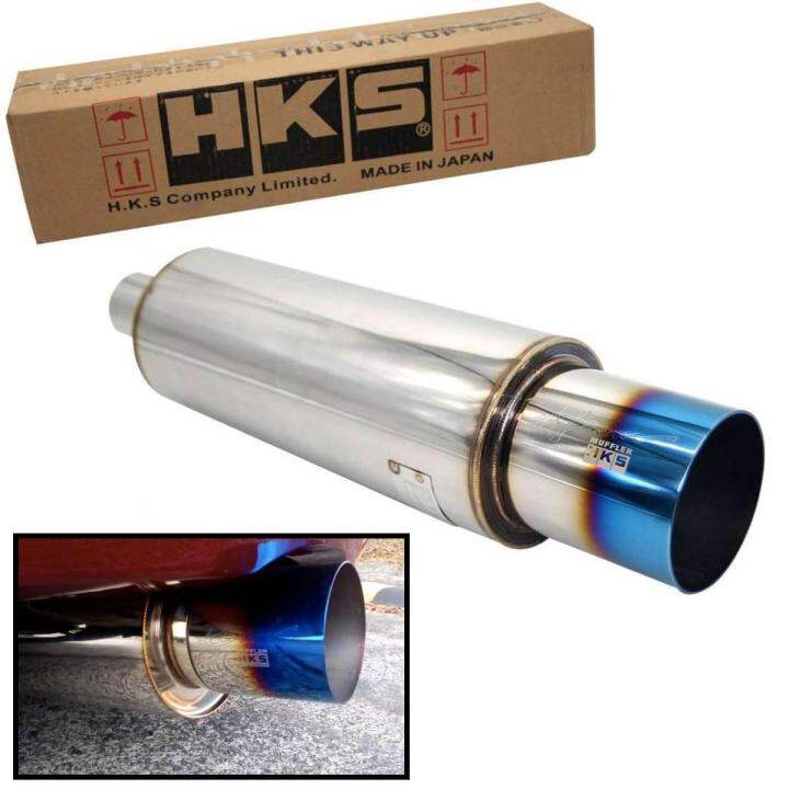 HKS SMALL can Titanium burnt Japan Original Box Freeflow Muffler High Quality | Lazada PH