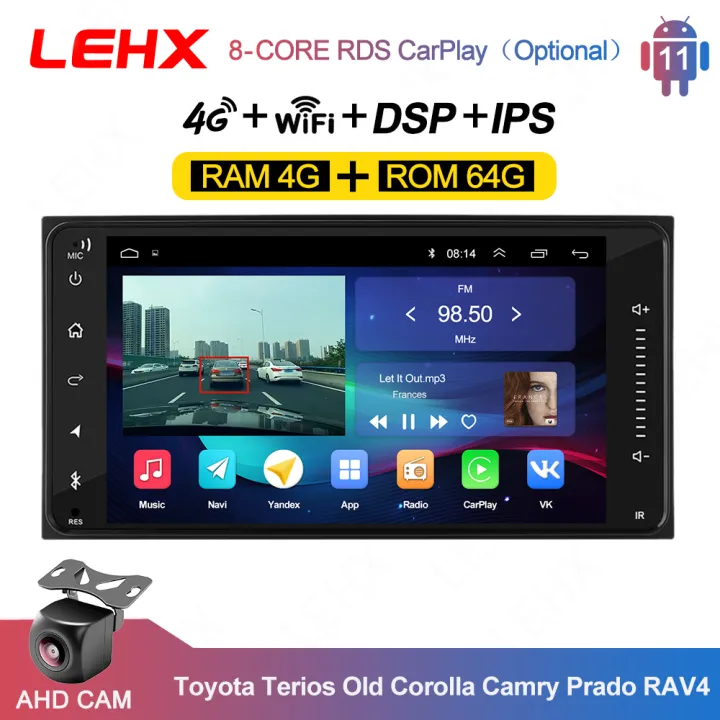Lehx 2DIn Raido สเตอริโอรถ Android 11เครื่องเล่นมัลติมีเดียสำหรับ Toyota Vios Crown Camry HIACE ...