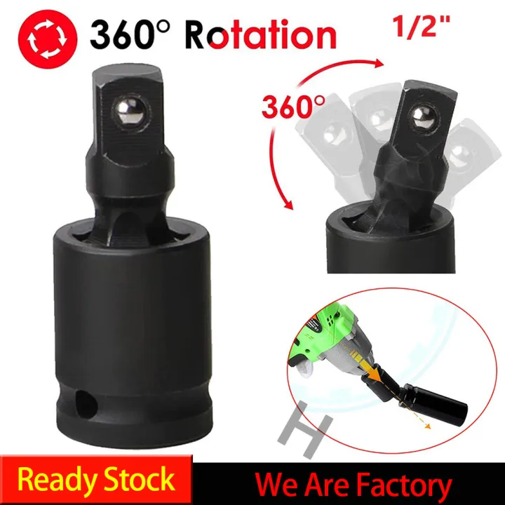 【Multifunction】360° Swivel Knuckle Joint Air Impact Wobble Socket ...