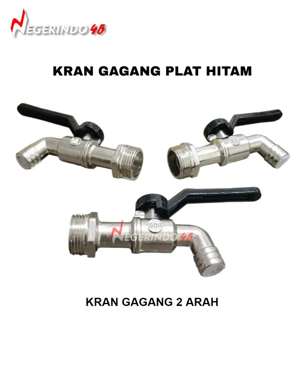 KERAN KRAN AIR TEMBOK GAGANG HITAM KRAN BESI 1/2 / 3/4 ENGKOL 2 ARAH ...