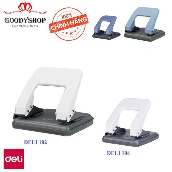 Dụng cụ bấm lỗ giấy Deli 102- 104 (20-35 tờ) – Máy đục lỗ giấy Deli 102 ...