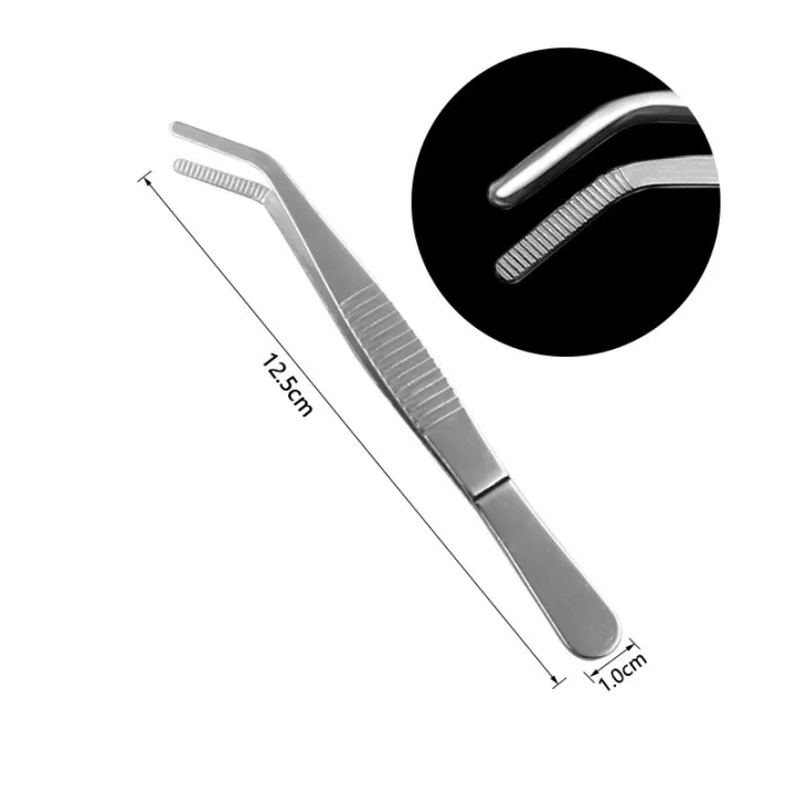 CURVED 12.5CM Multi-purpose Stainless Steel Tweezers for laboratory ...