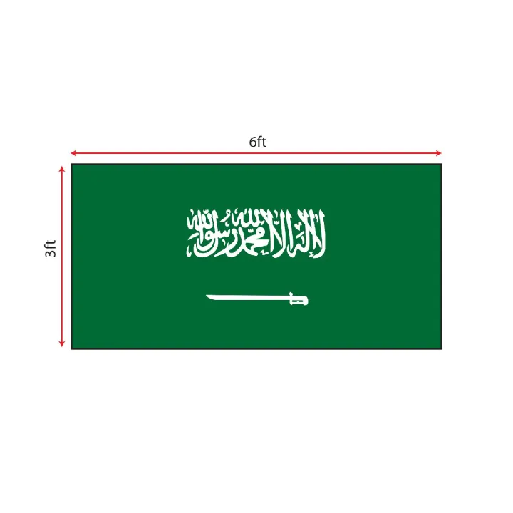 Saudi Arabia Flag 3x6ft, Bendera Saudi Arabia 3x6ft, Polyester | Lazada