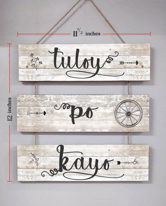 Wall Decor Home Decor Hanging Tuloy Po Kayo Wood Sign Rustic Vintage ...