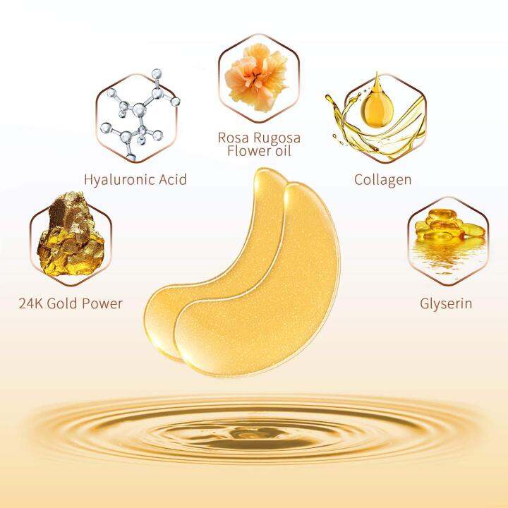 24K Gold Collagen Eye Patch Crystal Collagen Gold Mask Anti-aging Dark ...