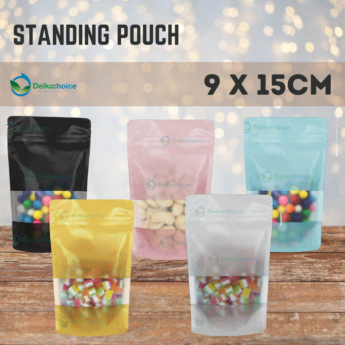 STANDING POUCH WINDOW ZIPLOCK MATTE DELKOCHOICE 9X15CM (ISI 100 PCS ...