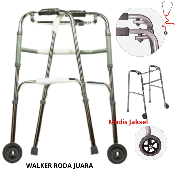 Walker Roda Tongkat Untuk Bantu Berjalan Lansia Orang Tua Kaki 4 ...