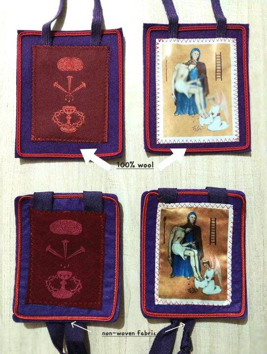 Purple Scapular of Blessing and Protection (non-woven fabric & 100% ...