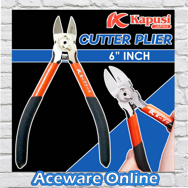 JAPAN Kapusi 6" Inch Cutter Cutting Copper Wire Plier 150MM Bevel ...