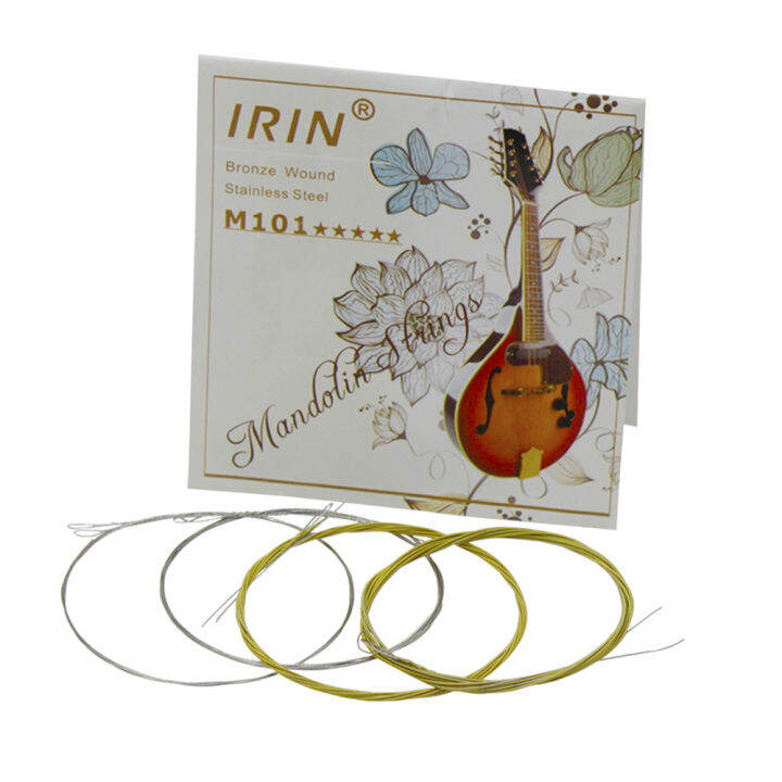 IRIN M101 Full Set Mandolin Strings Bronze Wound Stainless Steel Silver ...