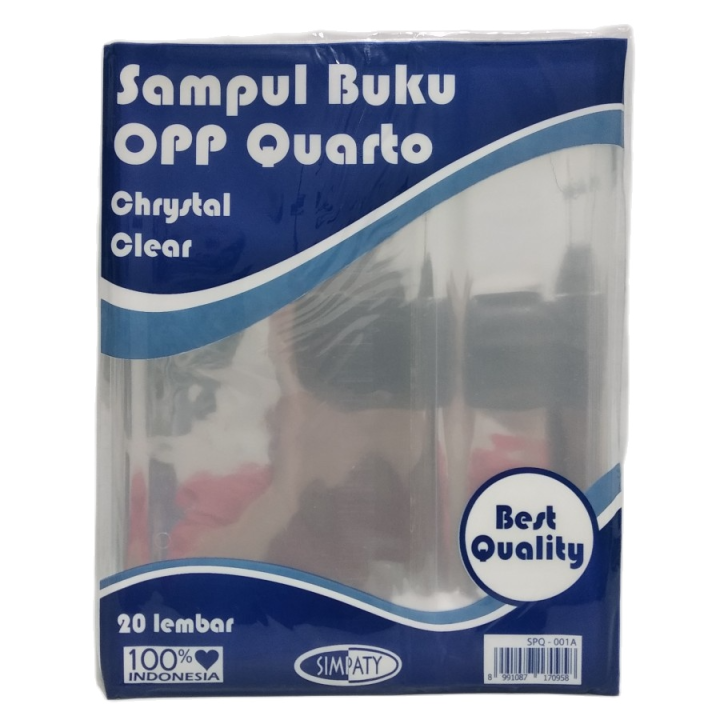 Sampul Buku Plastik Opp Ukuran Kwarto Model Slip On Isi 20 Tebal Dan