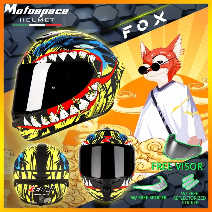Motospace Zebra 152 Fox Helmet Motorcycle Full Face Helmets Single ...