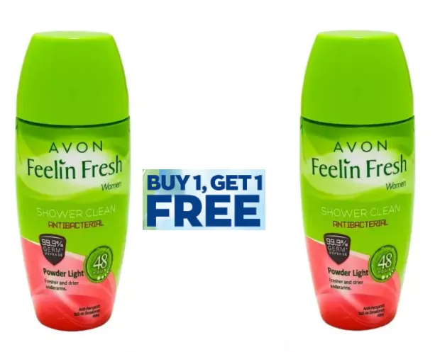 BUY 1 GET 1 Avon Feelin Fresh Anti-Bacterial Roll-On Deodorant Powder ...