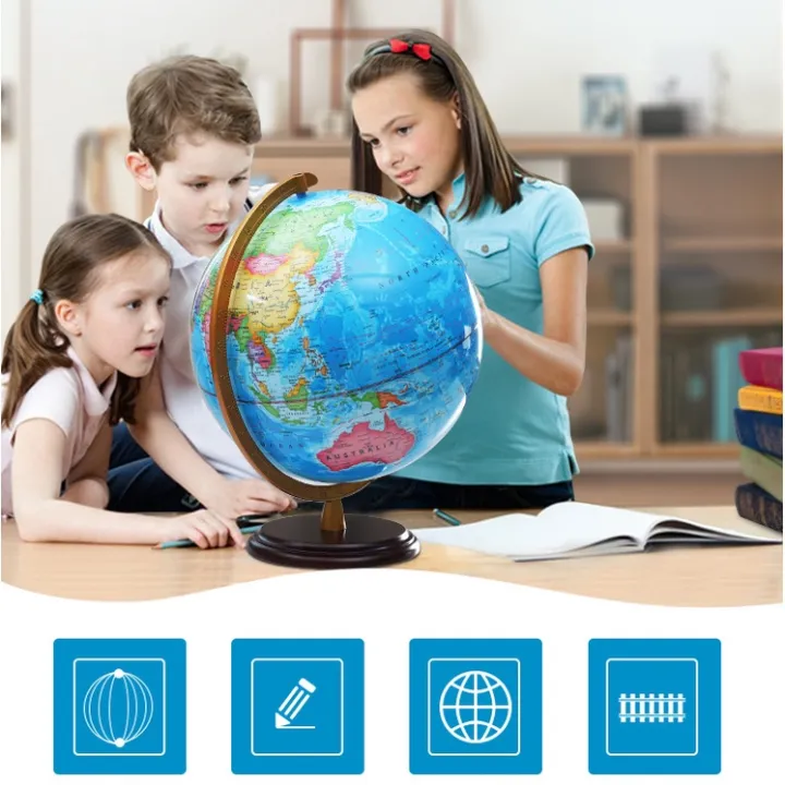 World Globe for Kids Learning Earth Atlas Map DIY Assemble Educational ...