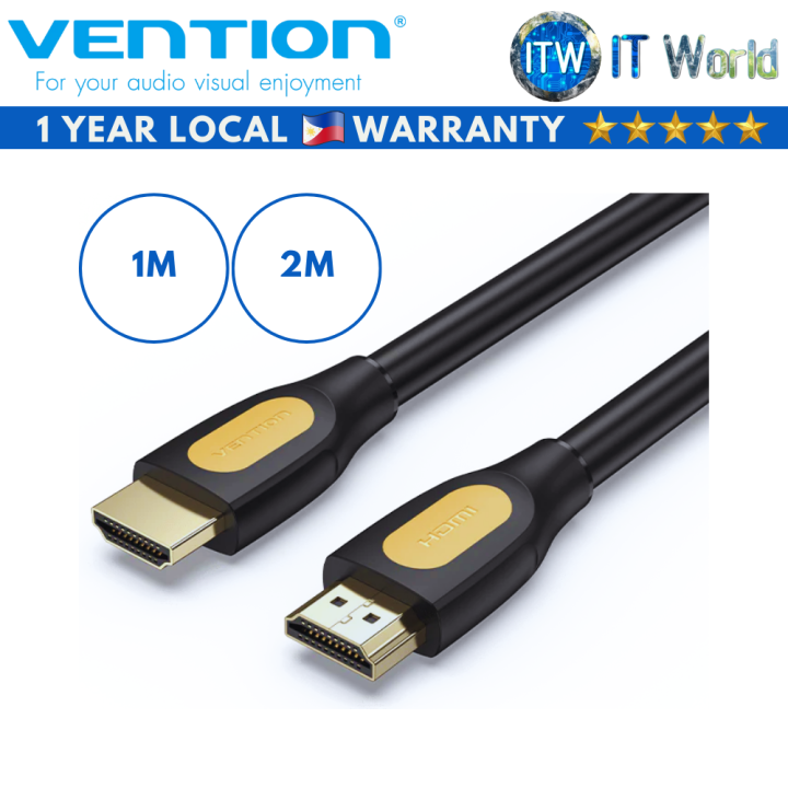 Itw | Vention HDMI-A Male to Male 4K HD Cable PVC Type Black/Yellow (1M ...