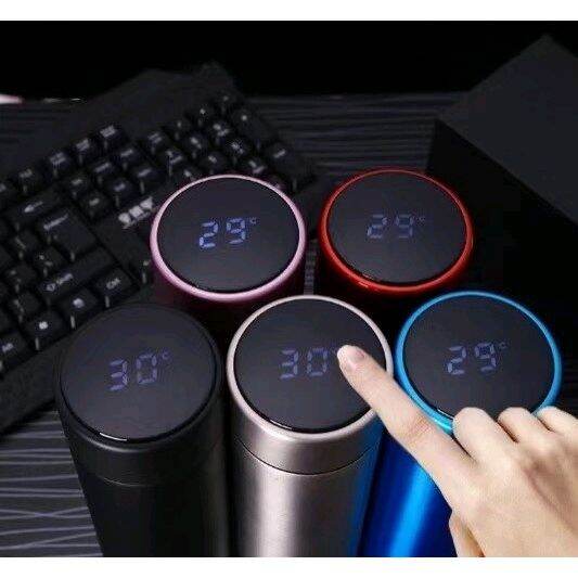 Stainless Steel Thermos Vacuum Cup Tumbler Flask Shows LED Temperature ...