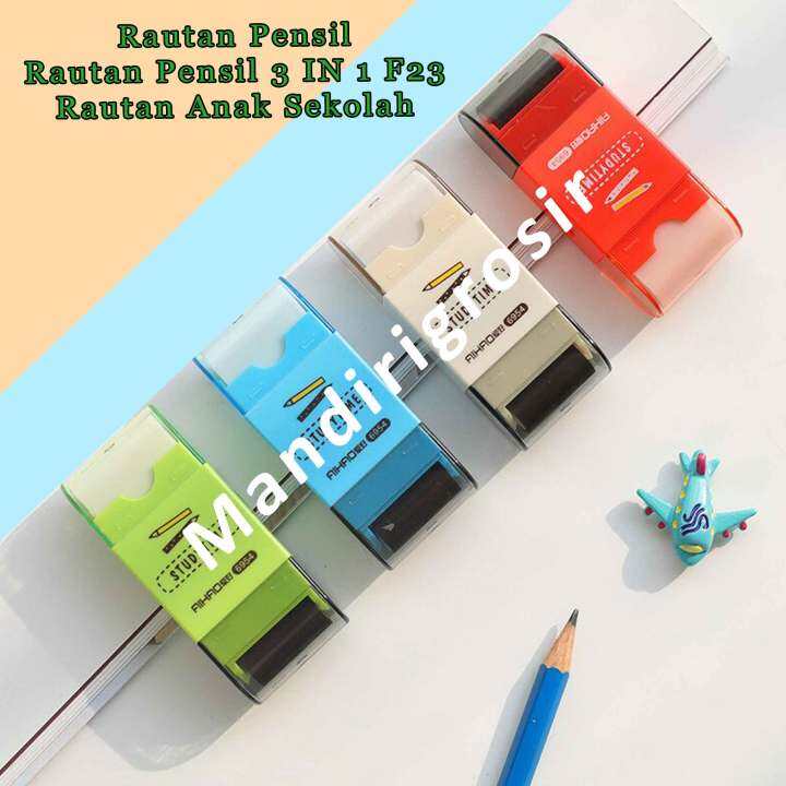 Rautan Pensil / Rautan 3 IN 1 F23 / Rautan Sekolah / Rautan Study Time ...