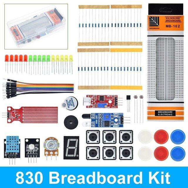 Starter Kit for Arduino Uno R3 Breadboard Basic simple learning kit, sound/water level/humidity ...