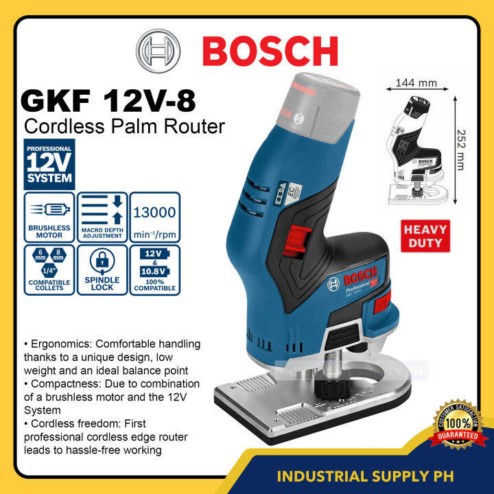BOSCH GKF 12V-8 Brushless Cordless Palm Router (Solo Tool) [ISPH | BCT ...