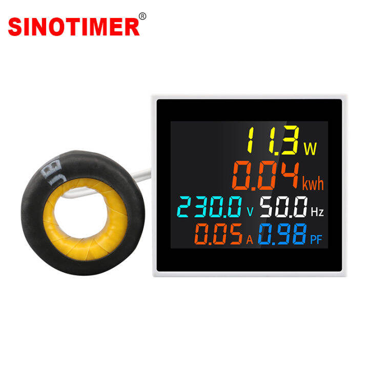 6IN1 50-300V 5060Hz Square Voltmeter Ammeter Ampere Hertz Frequency Energy Meter kWh Signal ...