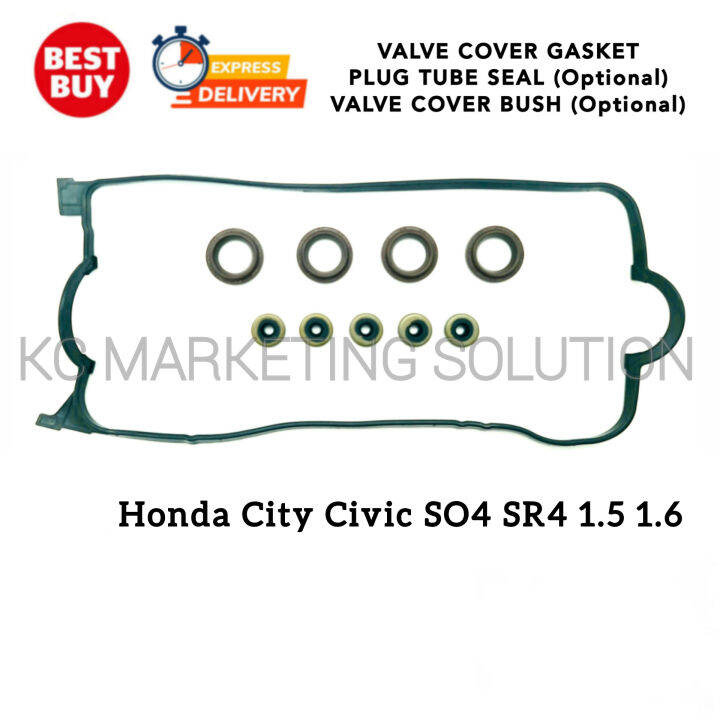Valve Cover Gasket + Valve Cover Bush & Plug Seal Honda City Civic SO4 ...