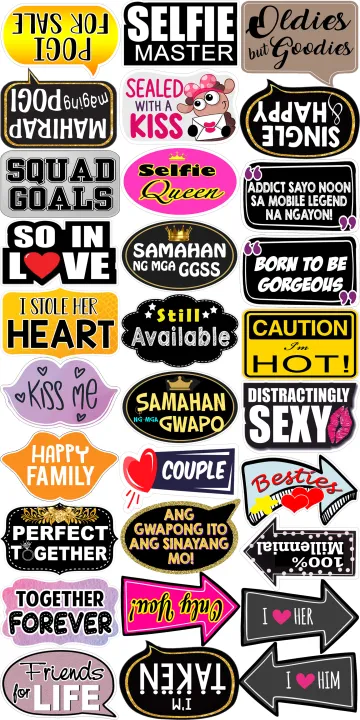 Photobooth props 30pcs set on sintraboard | Lazada PH