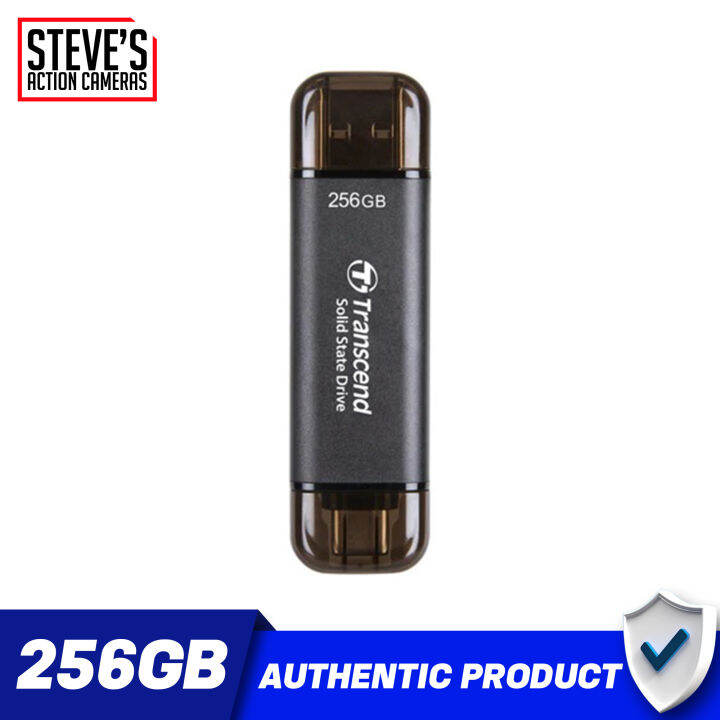 Transcend ESD310C 256GB Dual USB Flash Drive Type C Portable SSD Solid ...