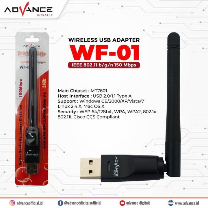 Advance WF-01 USB Dongle Wifi Wireless Adapter Receiver Original Garansi Resmi - Advan WF-01 ...