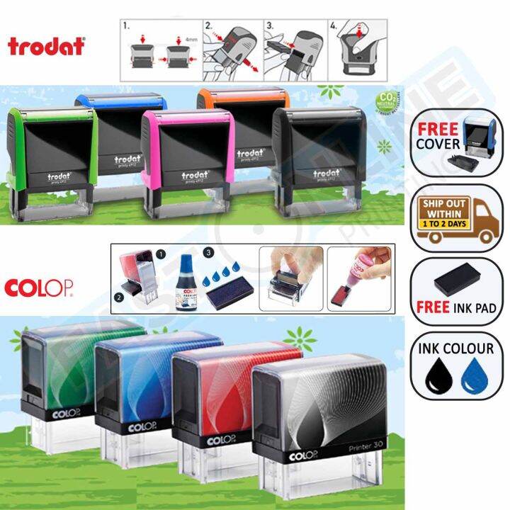 SAME DAY SHIP OUT (READY STOK) Rubber Stamp COLOP Printer Line Self Inking Stamp / TRODAT Printy ...
