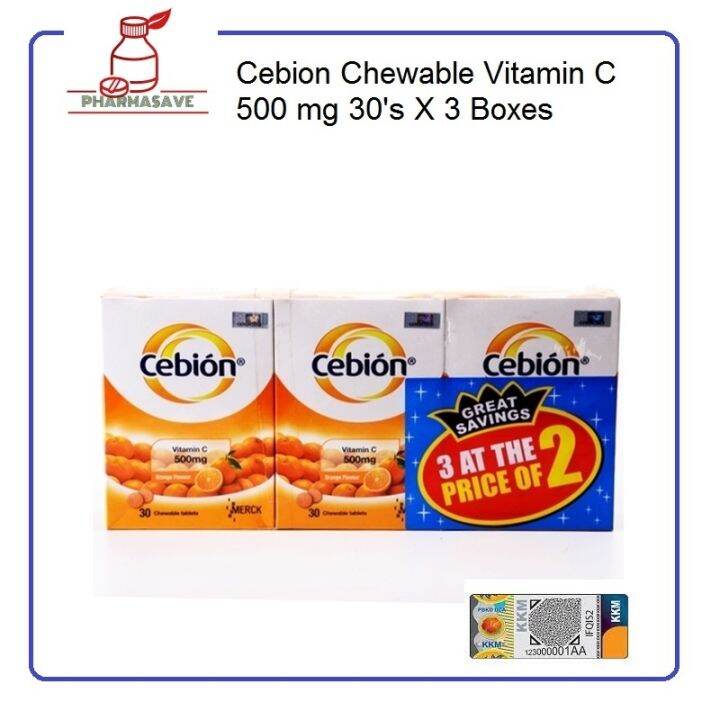 Cebion Chewable 500 mg 30's X 3 boxes | Lazada