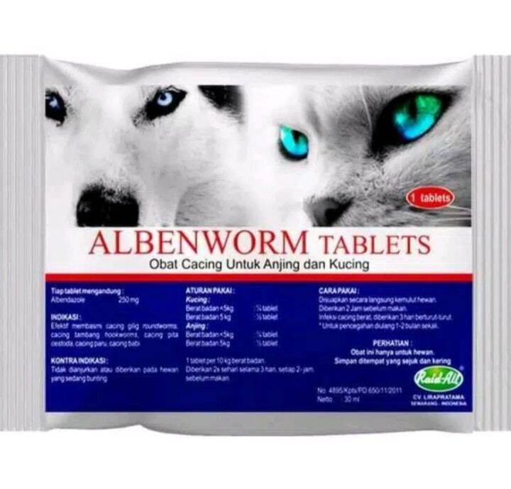 Albenworm Tablets obat cacing kucing | Lazada Indonesia