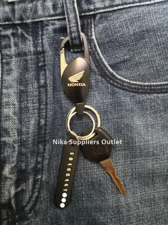 Honda Keychain Motorcycle Keychain with Honda Wings Logo + Anti-Lost ...