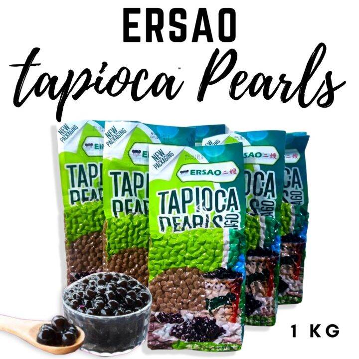 Ersao Tapioca Black Pearl Regular 1kg for Milktea Milk Tea Shakes and Frappe | Lazada PH