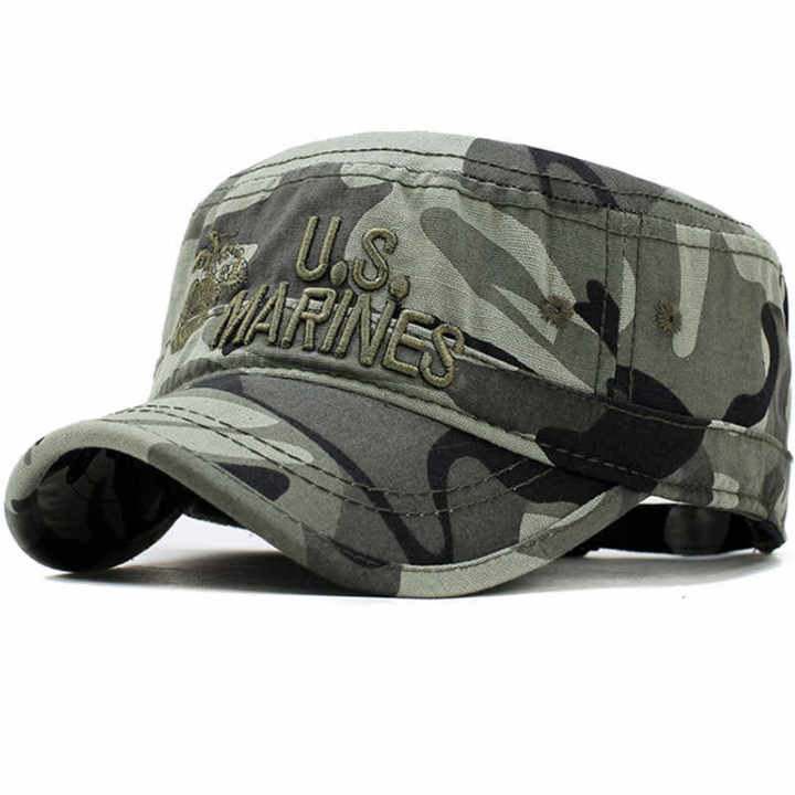Fashion United States US Marines Corps Cap Hat Military Hats Flat Top ...