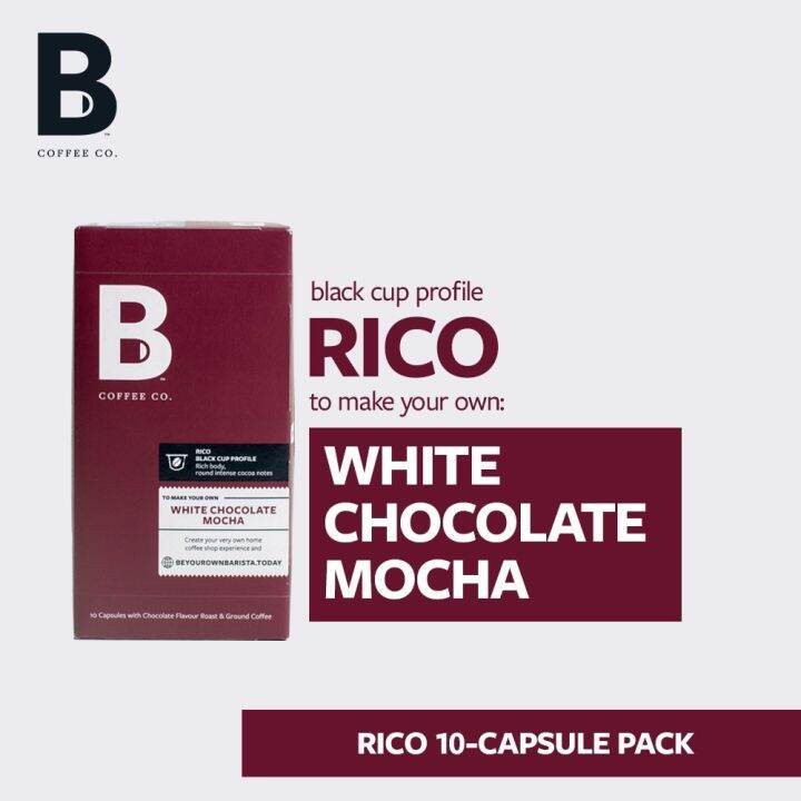 KE . yuqm80 B Coffee Co. Rico White Chocolate Mocha Nespresso ...
