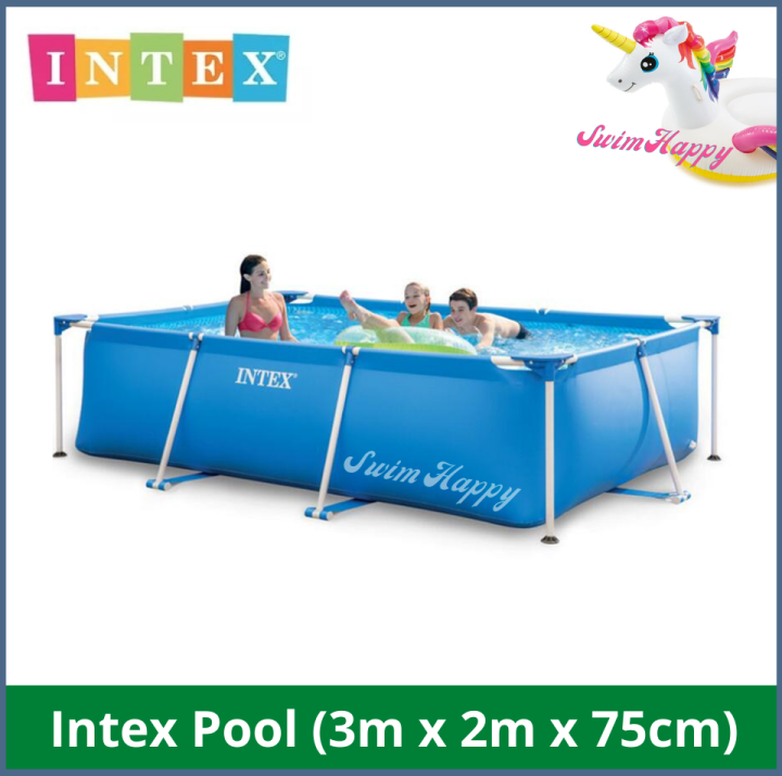 SwimHappy INTEX 28272 Rectangular Frame Pool (Size: 3m x 2m x 75cm ...