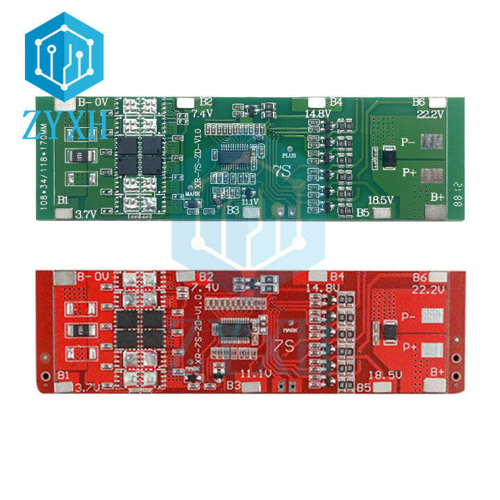 BMS 7S 24V 10A 15A 20A 30A Li-Ion 18650แบตเตอรี่ชาร์จคณะกรรมการ Balance ...