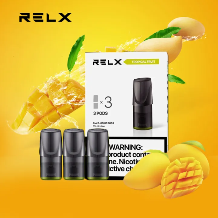 RELX Tropical Fruit/ Mango Flavor 3pcs Pods 3% | Lazada PH