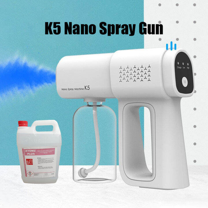 Nano Spray Gun K5 Blue Light Wireless Handheld Portable Rechargeable Sanitizer Atomizer ...