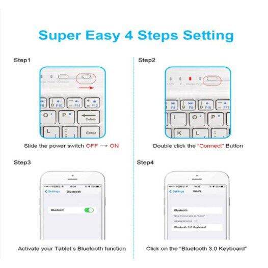 10inch Dual Mode Wireless Bluetooth Keyboard Mouse Combo Set ...