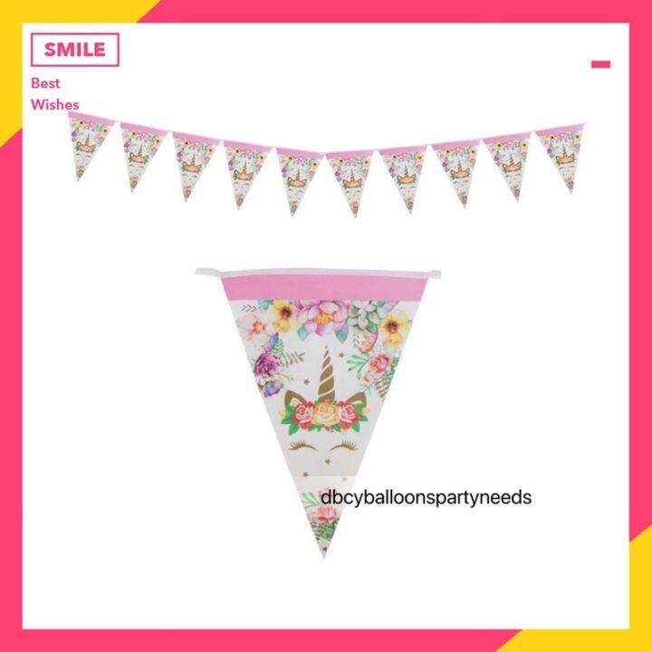 Unicorn Banderitas/Flag birthday party needs decorations balloon supply ...