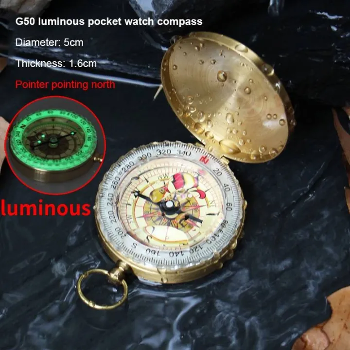 【Luminous】Huyia Compasses High Quality Camping Hiking Brass Gold ...