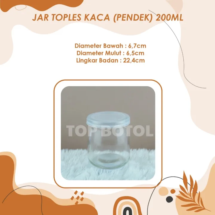 200ml Botol Toples Beling Jar ( kaca ) ukuran PENDEK : Sudah + TUTUP ...