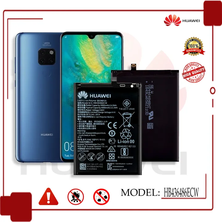 Original battery For Huawei Mate 20 Battery Original, Model: HB436486ECW Original Quality Phone ...