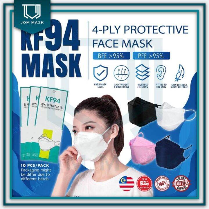 JOMMASK KF94 Mask Color Mask Disposable Dust Mask 4 Layers Adult Face ...