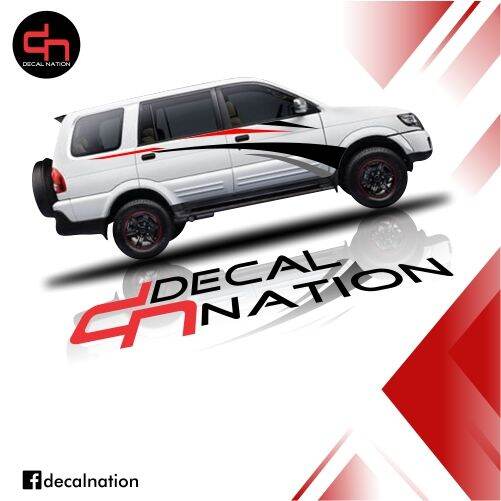 Isuzu Crosswind Linear Decal Design #5 Red, Black and Gray color Cut ...